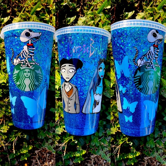 Starbucks | Kitchen | Starbucks 24oz Cold Cup Custom Made Corpse Bride ...